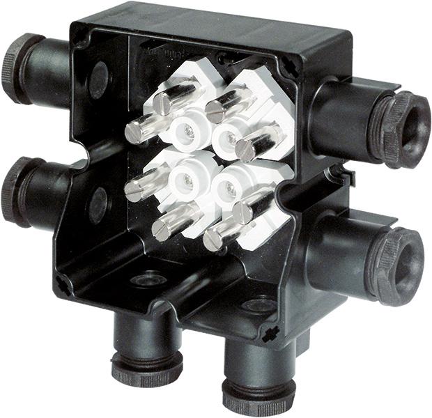 eAZK962 - BJ polyamide - 8 bornes 4x4mm² - 6 PE M25... - EATON COOPER ...