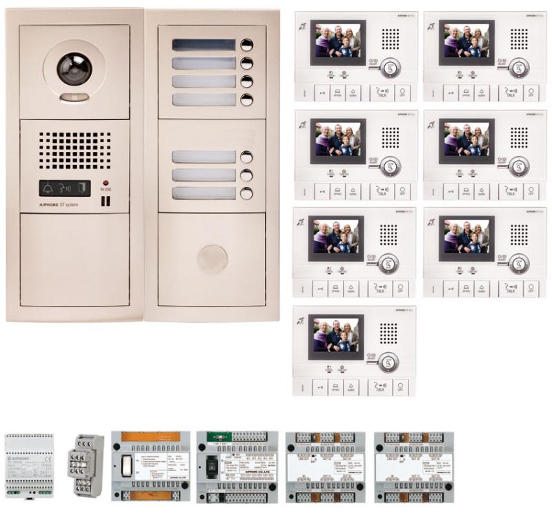 Pack vidéo 7 boutons encastré avec module pour T25/VIGIK,... - AIPHONE ...