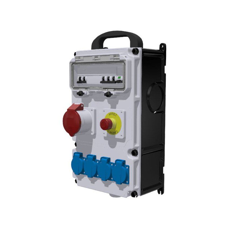 COFFRET DE CHANTIER - ID 4x25A-30mA + AU + 4PC NF + 1PC 16A 3P+N+T, Bals france ref 510227 ...